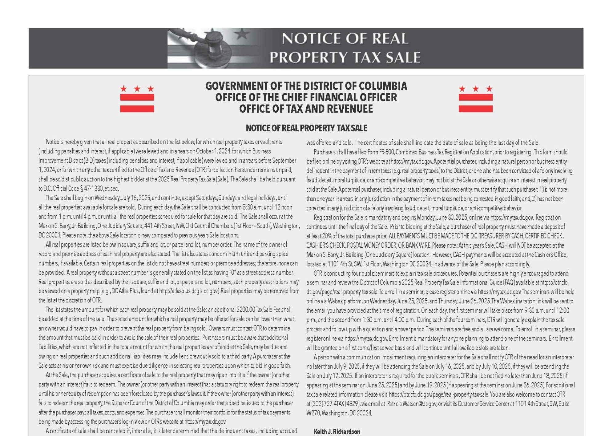 2025 DC Tax Sale - The Washington Informer